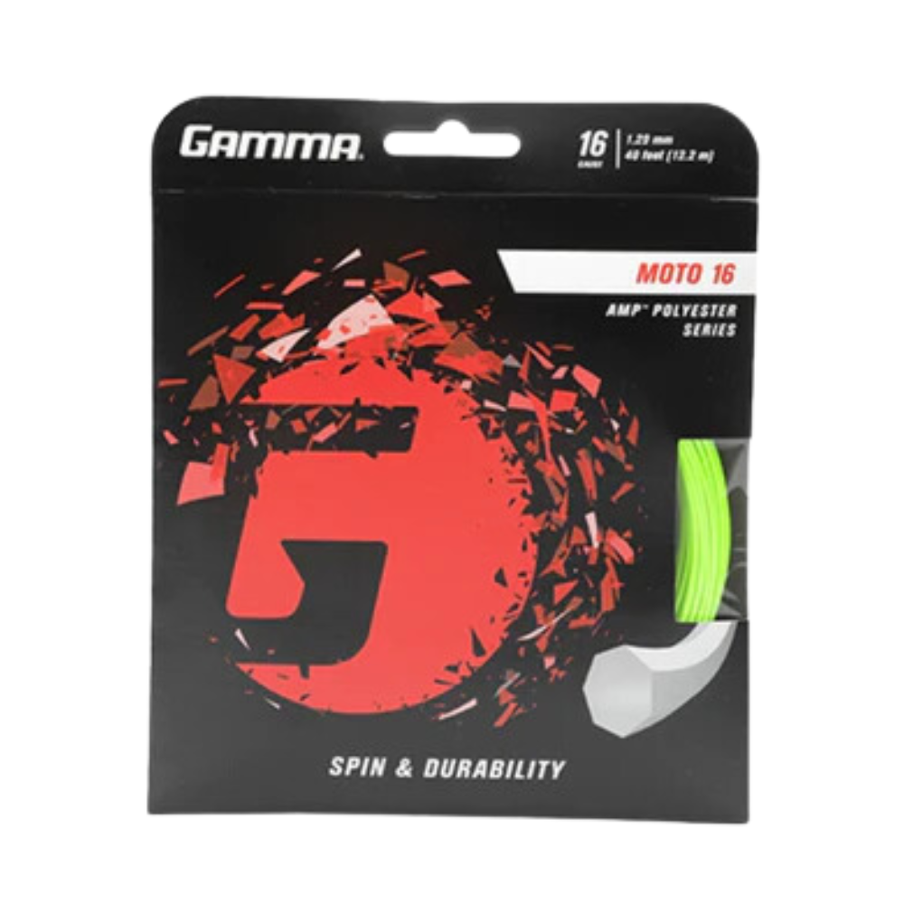 Gamma moto 16 Lime Tennis String Lime Black - Toby's Sports