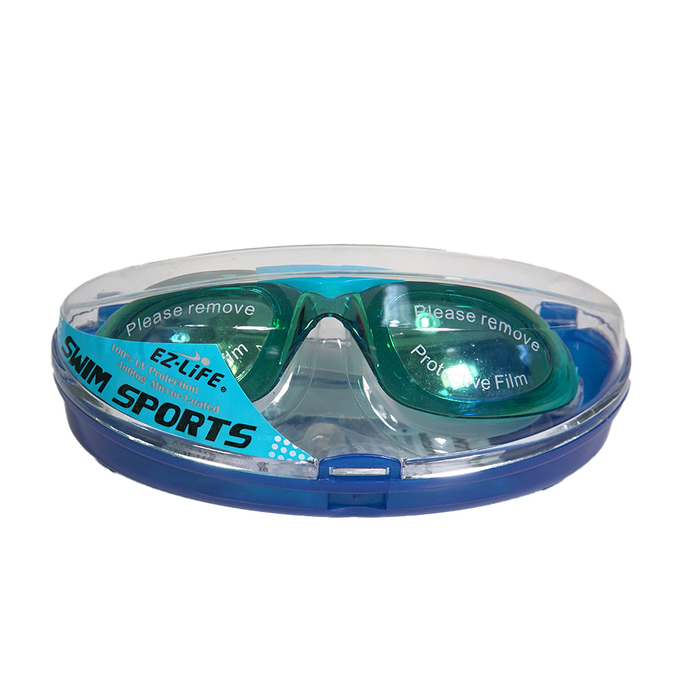 EZ-Life Swim Goggles 6095 MC Silver Blue Blue Silver - Toby's Sports