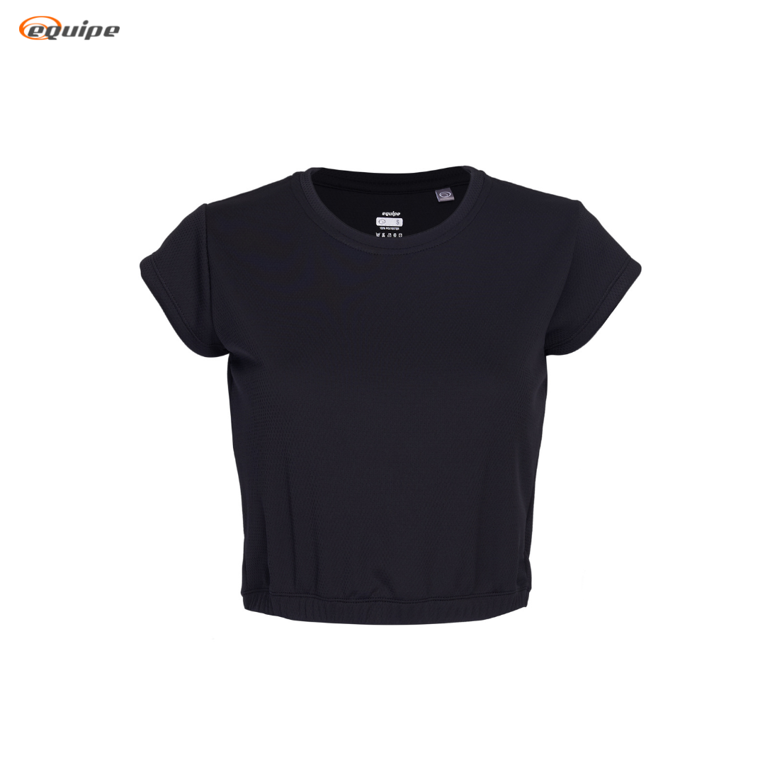 Equipe Women's Crop top with garter BlackLRN-0068 - Toby's Sports