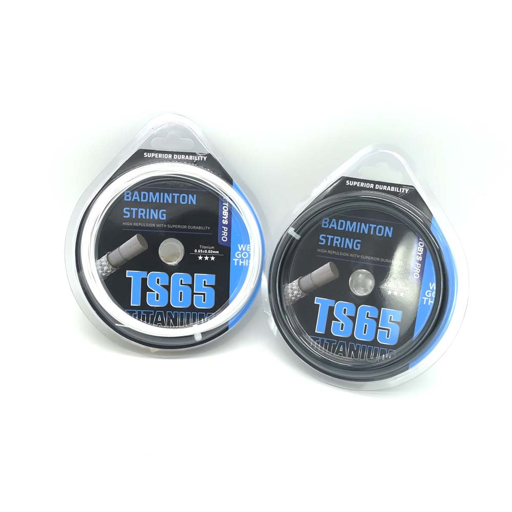Tobys Pro TS65 Titanium Badminton String Black White - Toby's Sports