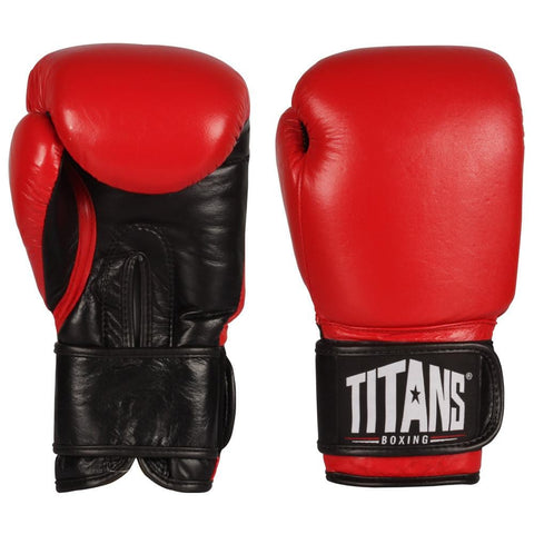 Titans Pro Style Competition Boxing Gloves Red - Toby's Sports